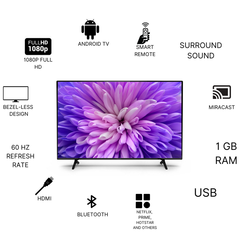 TruSense 32 Inch Smart TV | FULL HD 1080P | Android TV ( TS 3200 PREMI ...
